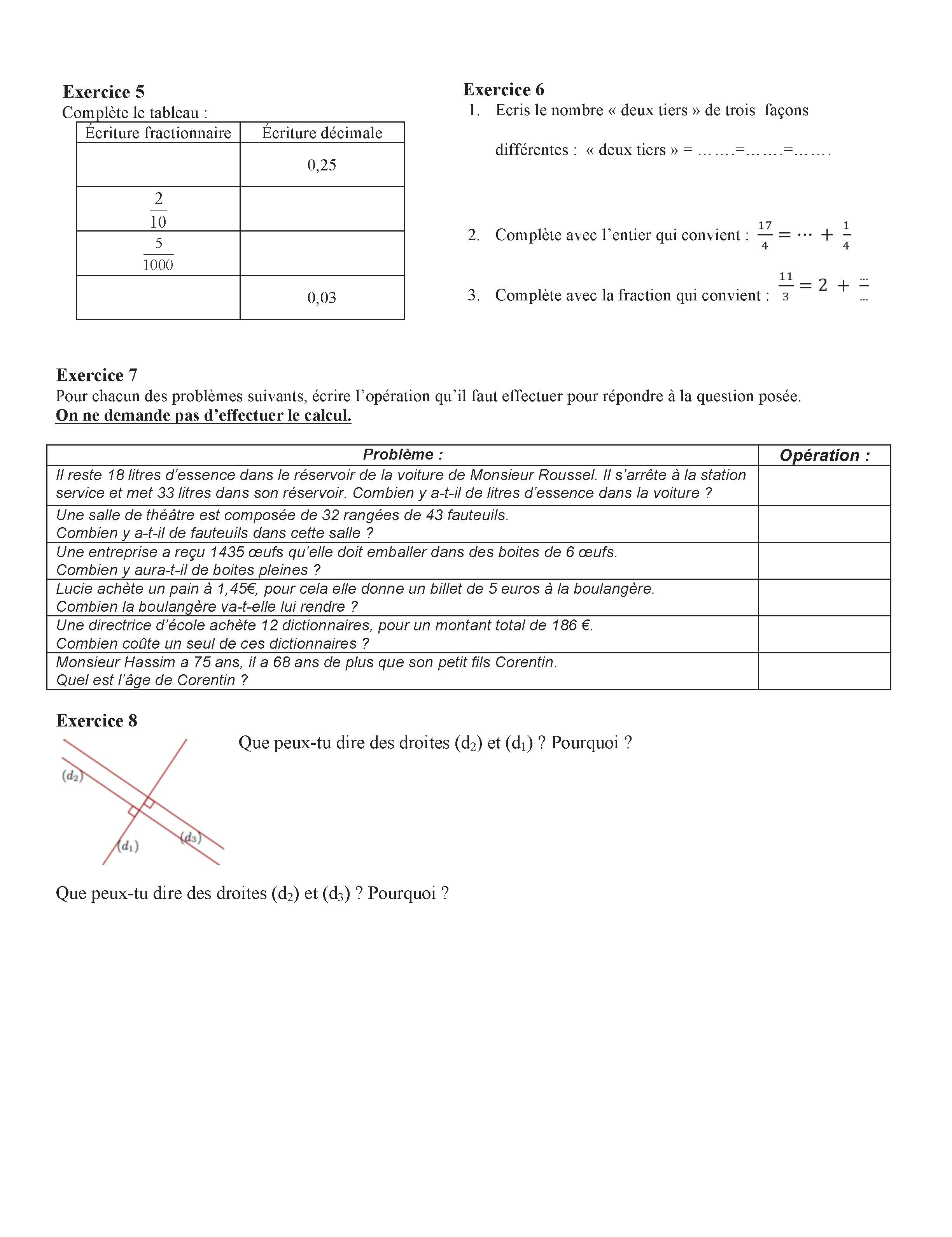 Une évaluation diagnostique de 5ème – Pierre Carrée